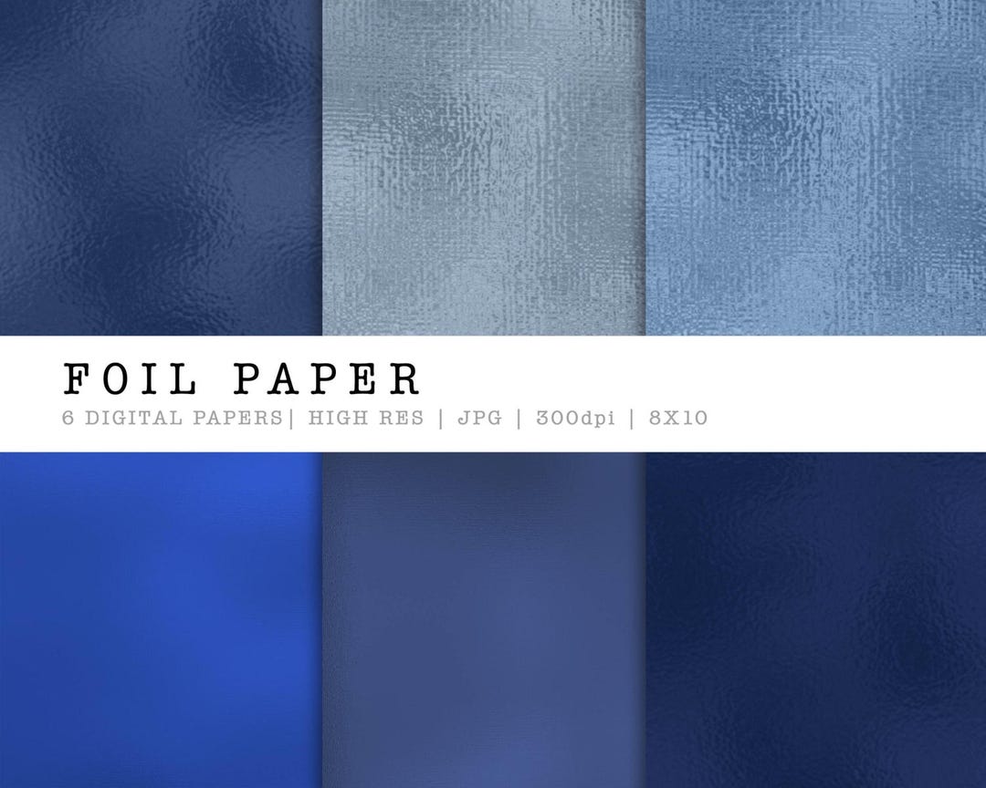 Blue Foil Digital Papers | Liquid Foil Design | Digital Backgrounds ...