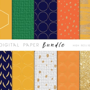 Boho Digital Papers Glam Blue Green Vibes Glitter Feather Backgrounds ...