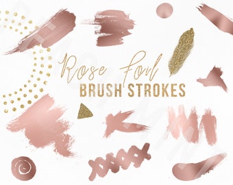 10 Glitter Brush Strokes | Gold Foil Design | Glitter Brushes | Graphic ...