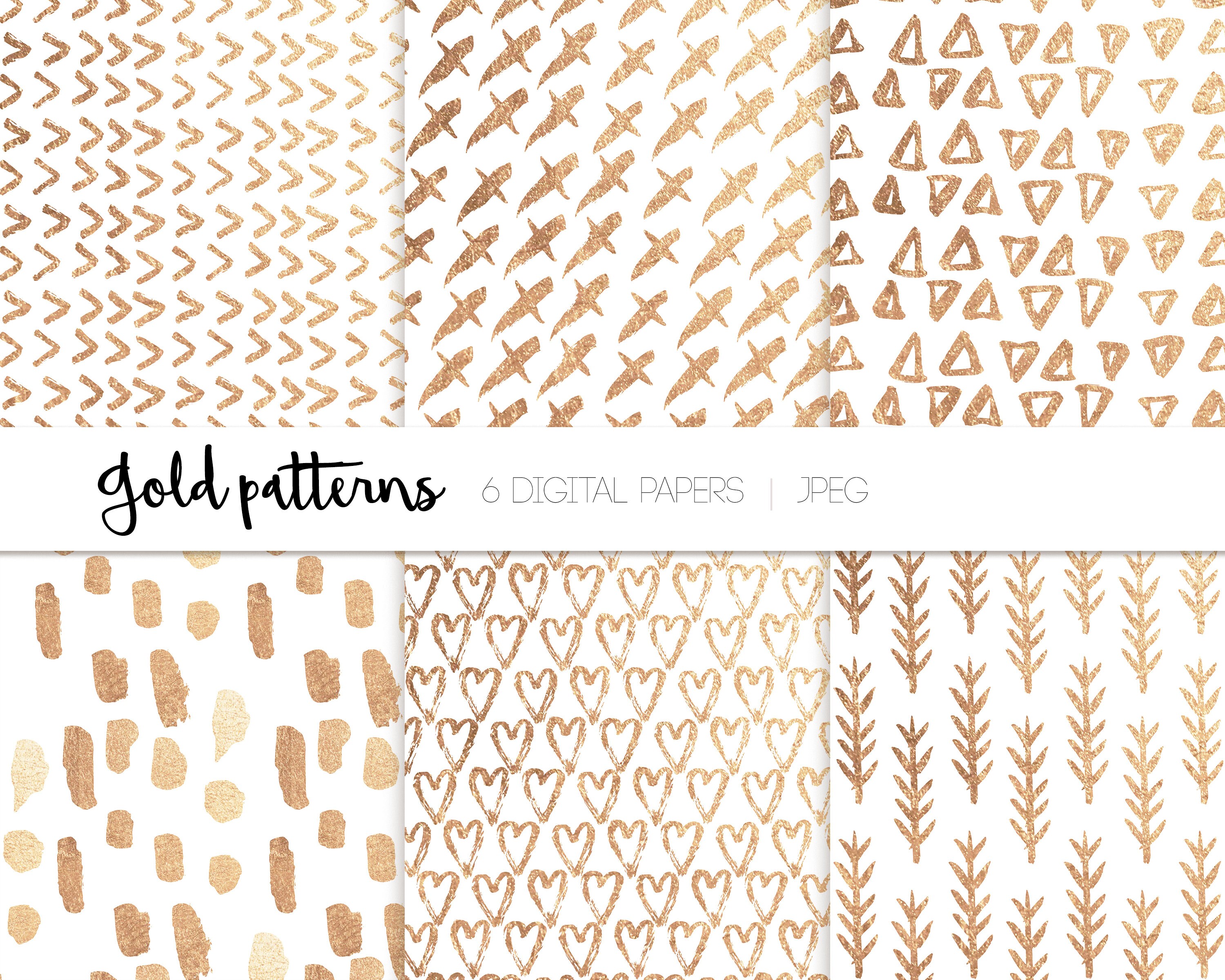Golden Shapes Bundle | Digital Wallpaper | Glitter Design | Pattern ...