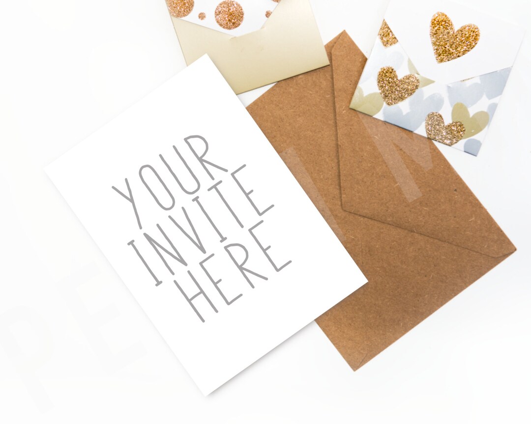 Mock up Digital Envelopes | Digital Background | Circles and Hearts ...