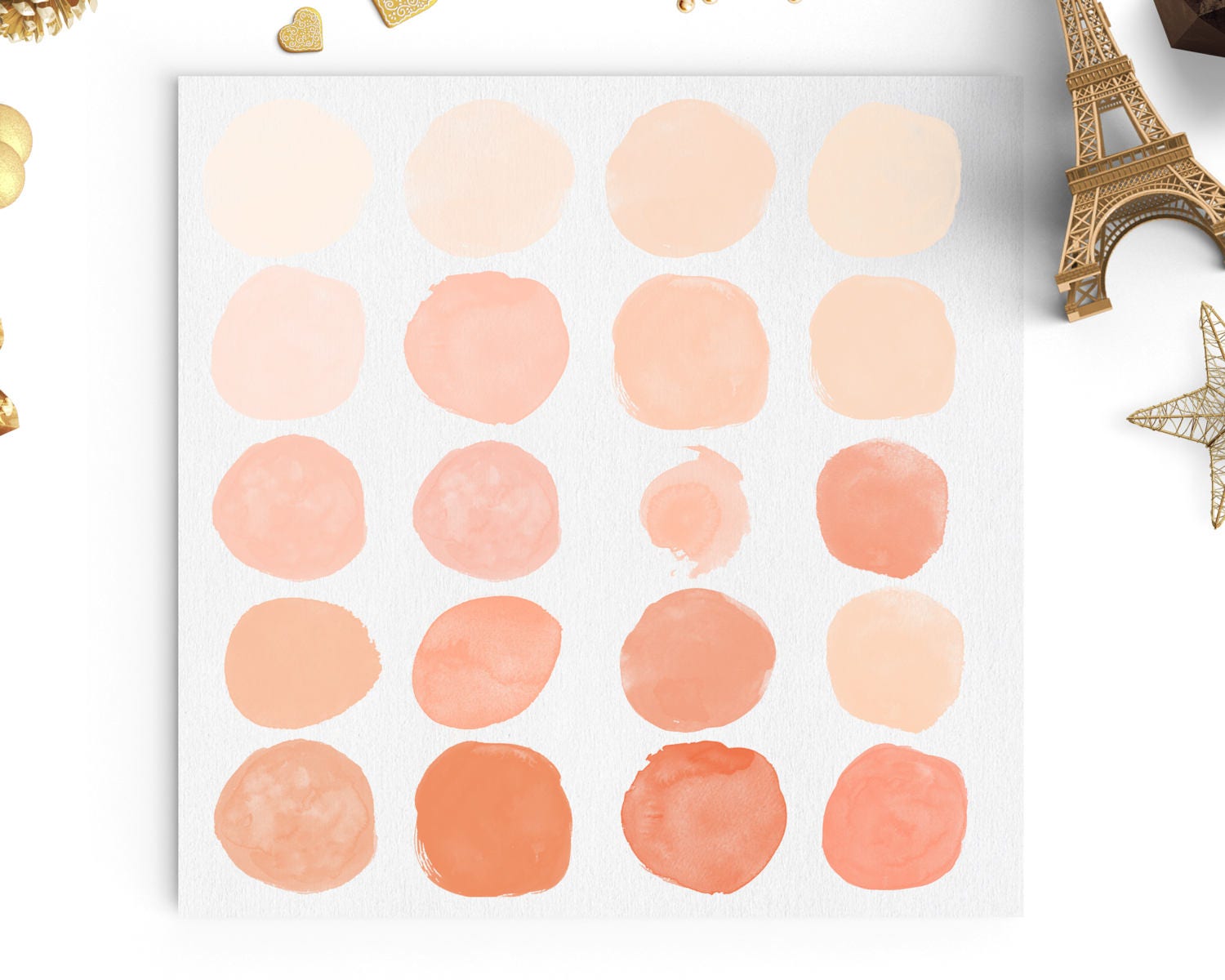 Peach Watercolor Circles | Glitter Strokes Freebies | Watercolor Clip ...