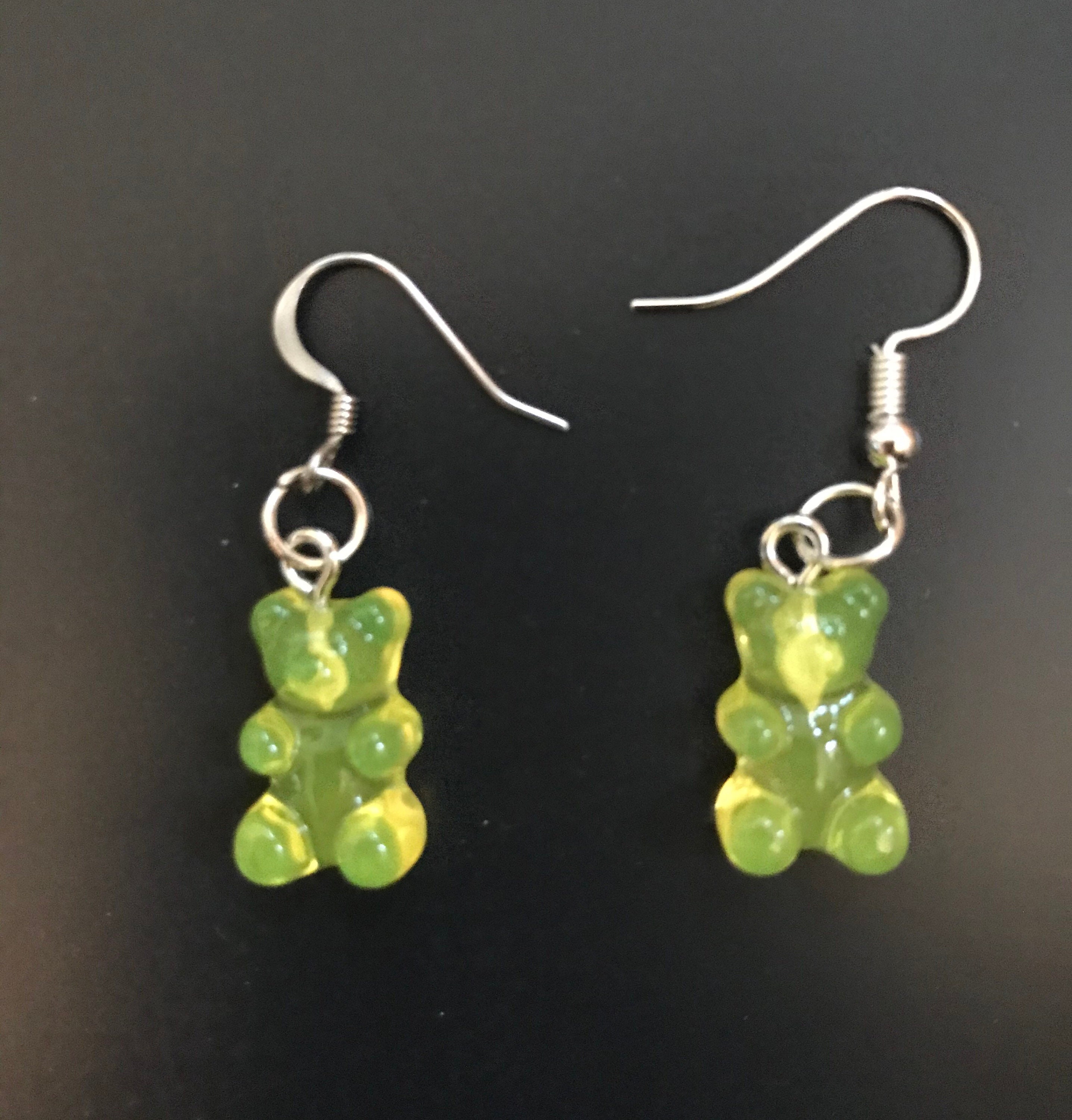 Mini yellow gummy bear earrings | Etsy