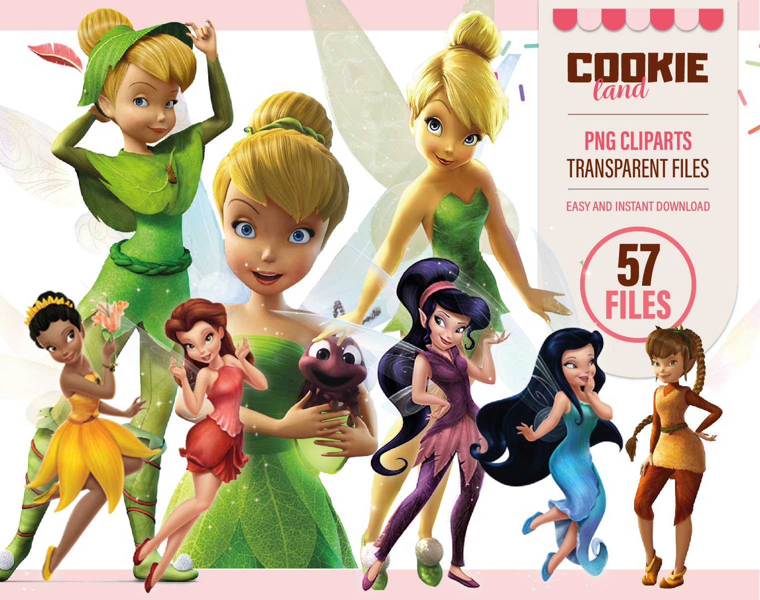 Tinker Bell PNG Cliparts Printable cliparts png png - Etsy España