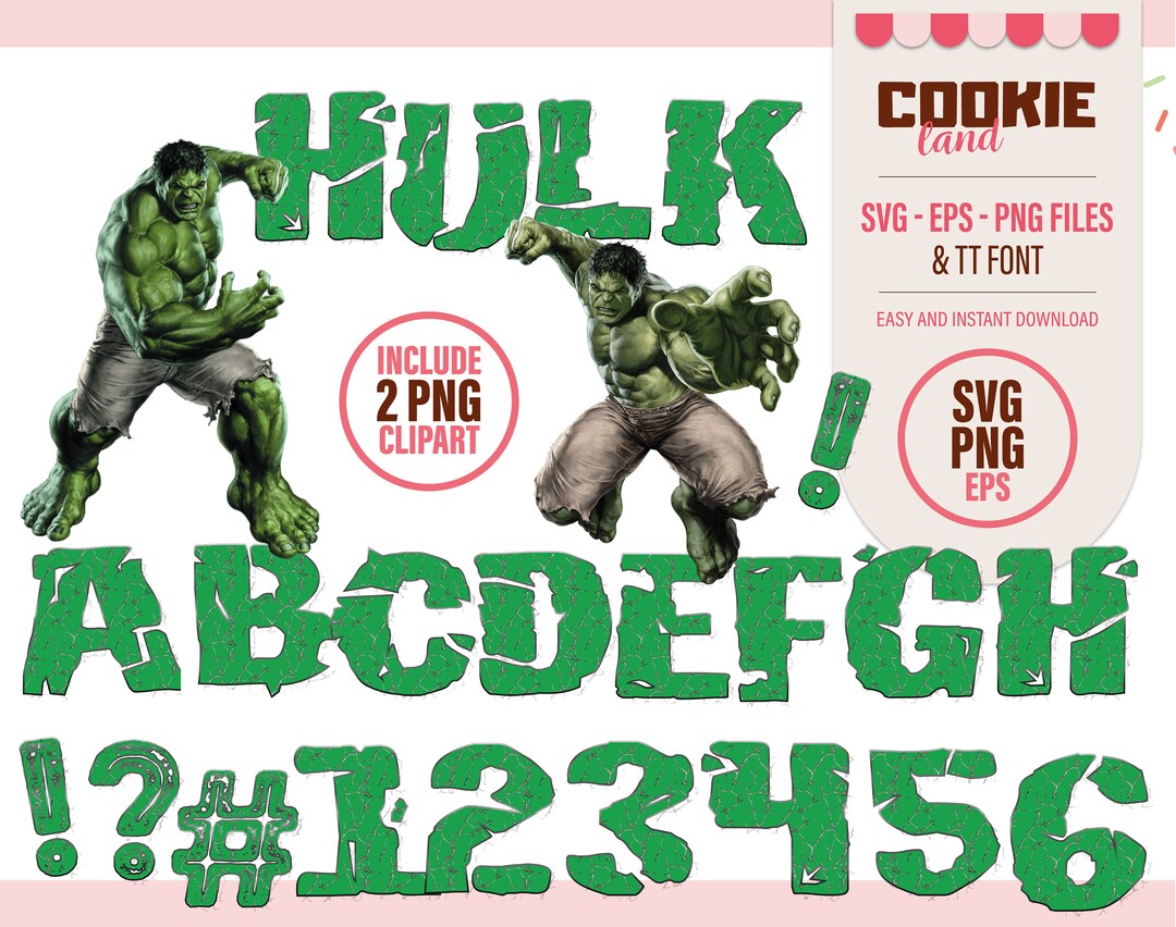 Hulk Avengers Alphabet PNG Font Superhero Hulk Clipart - Etsy Canada