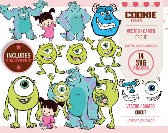 Monster Inc SVG Files Vector Images for Cricut Instant - Etsy Canada