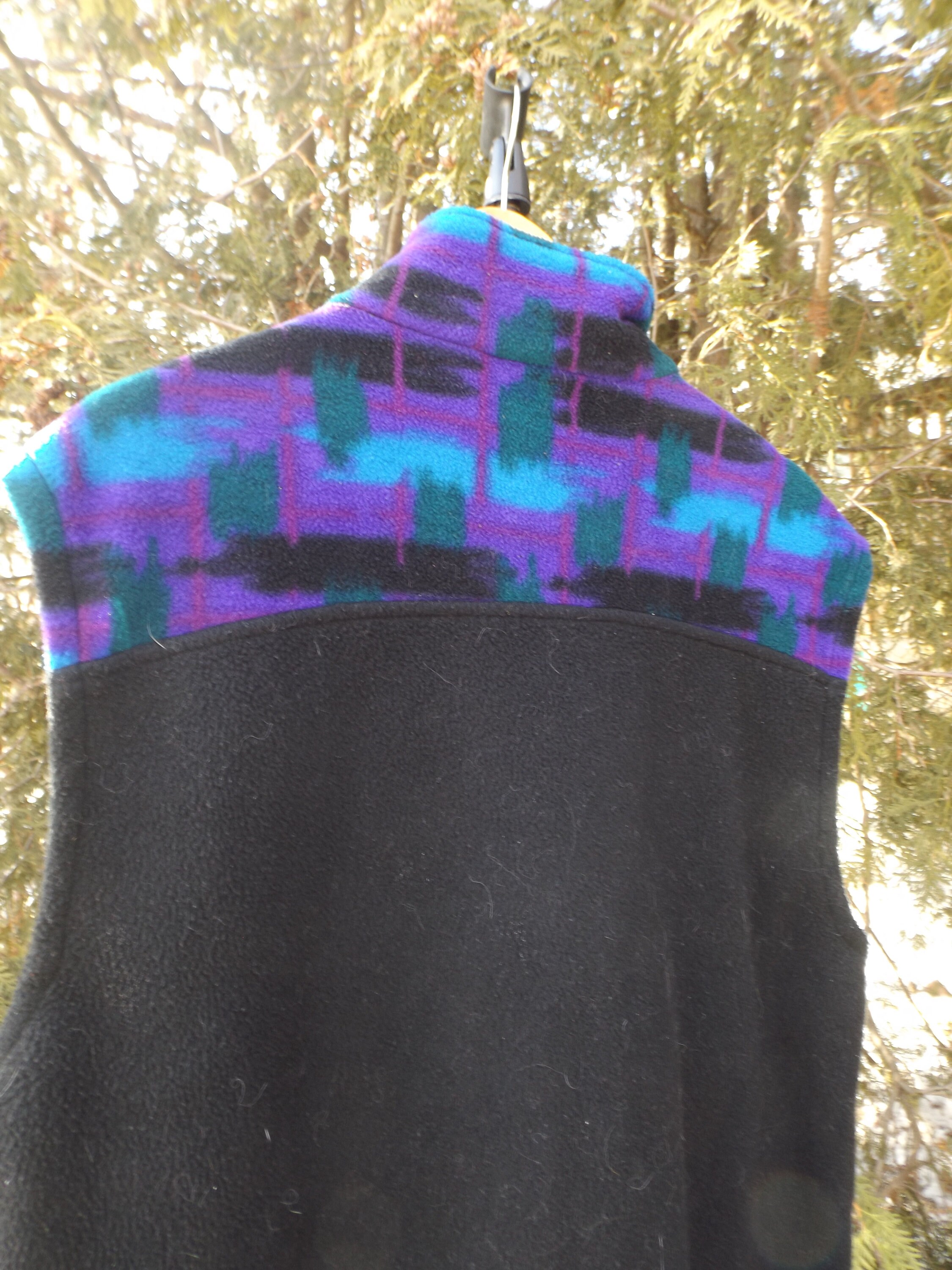 Fleece Vest Pattern Aztec Purple Fleece Apotex Embroidered | Etsy