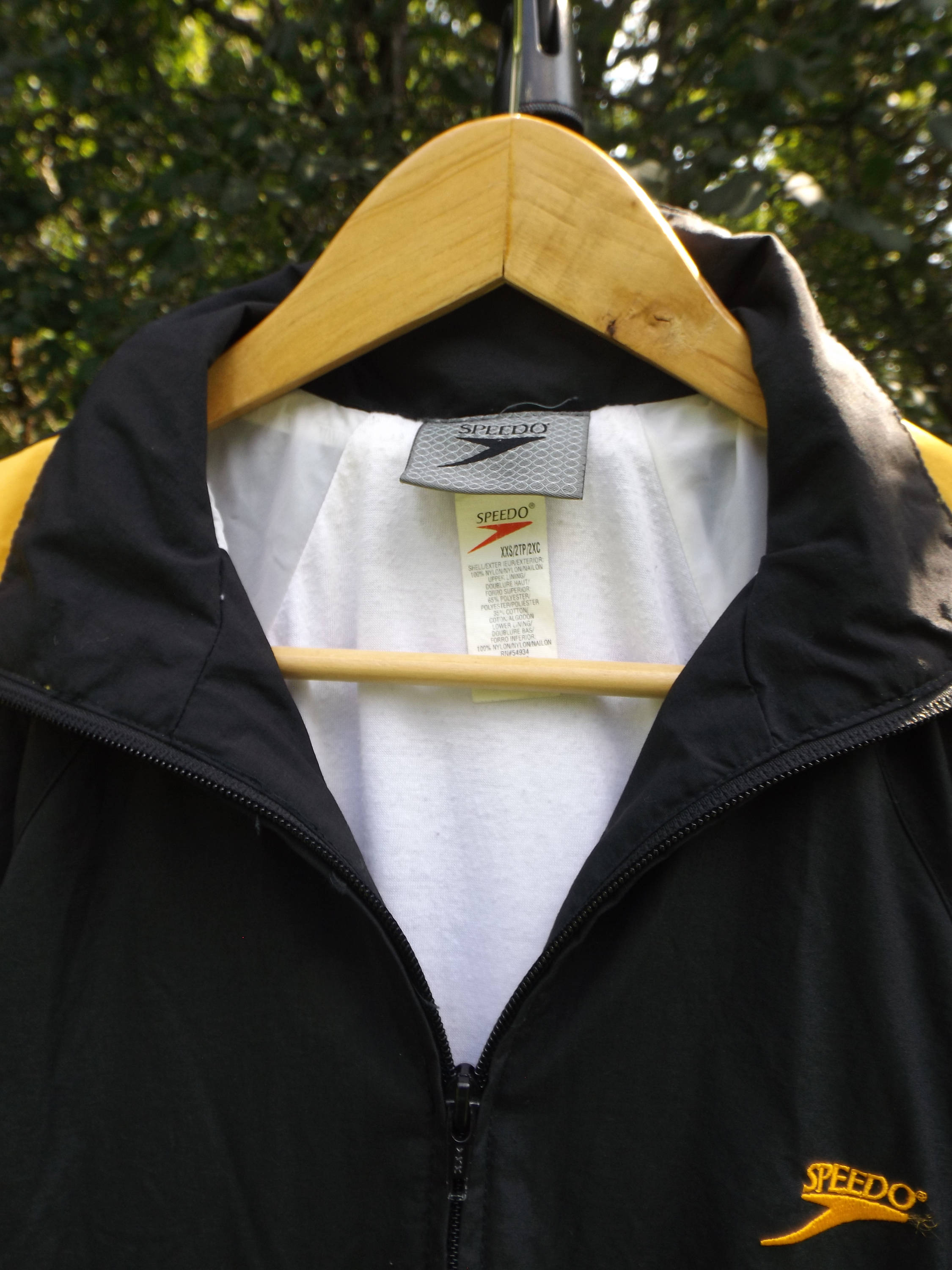 Speedo Vintage Windbreaker 90s Black and Yellow Windbreaker - Etsy