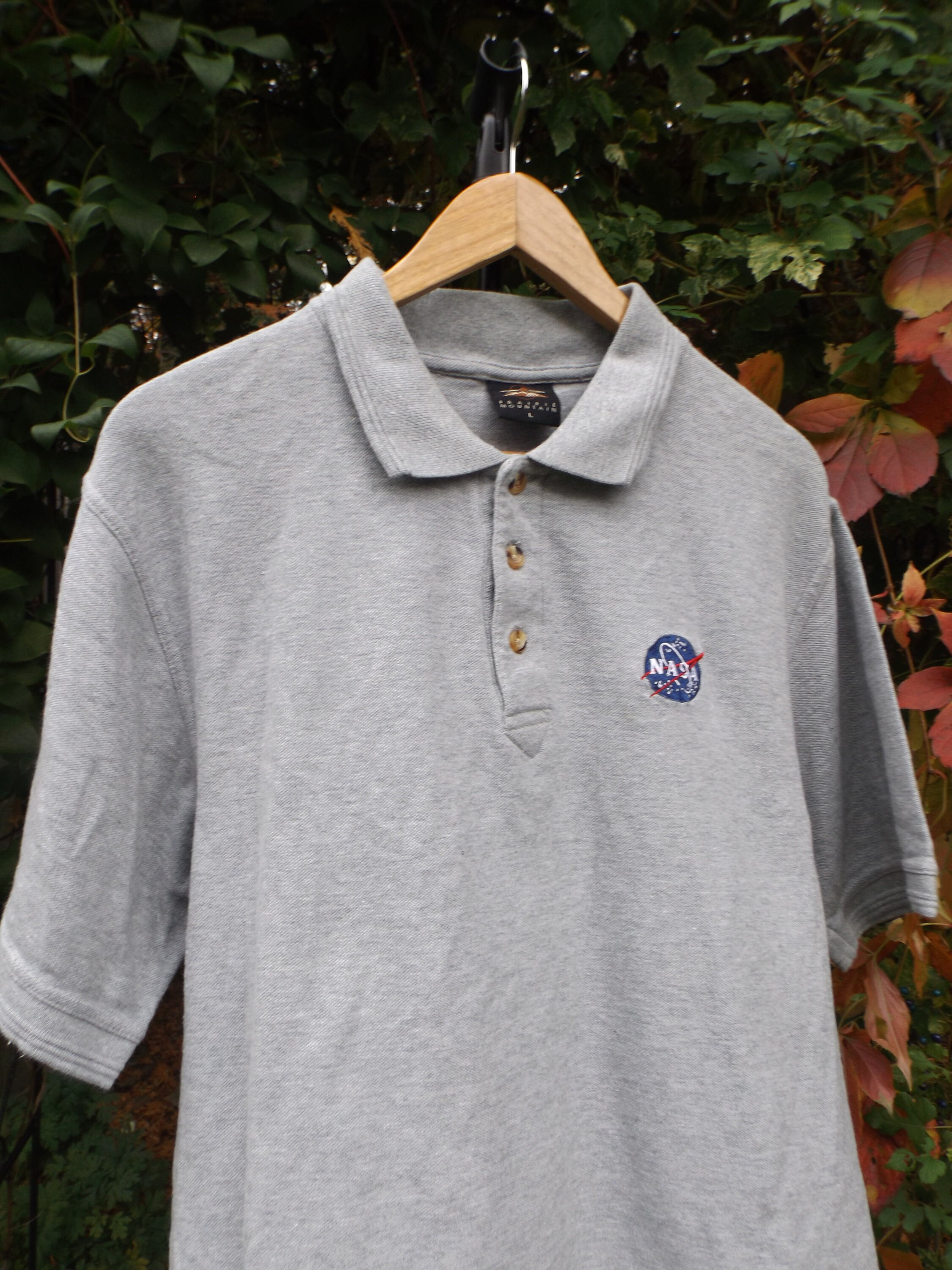 NASA Polo Shirt Vintage Minimalist NASA Shirt Size LARGE 80s | Etsy