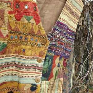 Art Teacher Vest Vintage XL 90s Patchwork Quilt Vest Womens XL Colorful ...