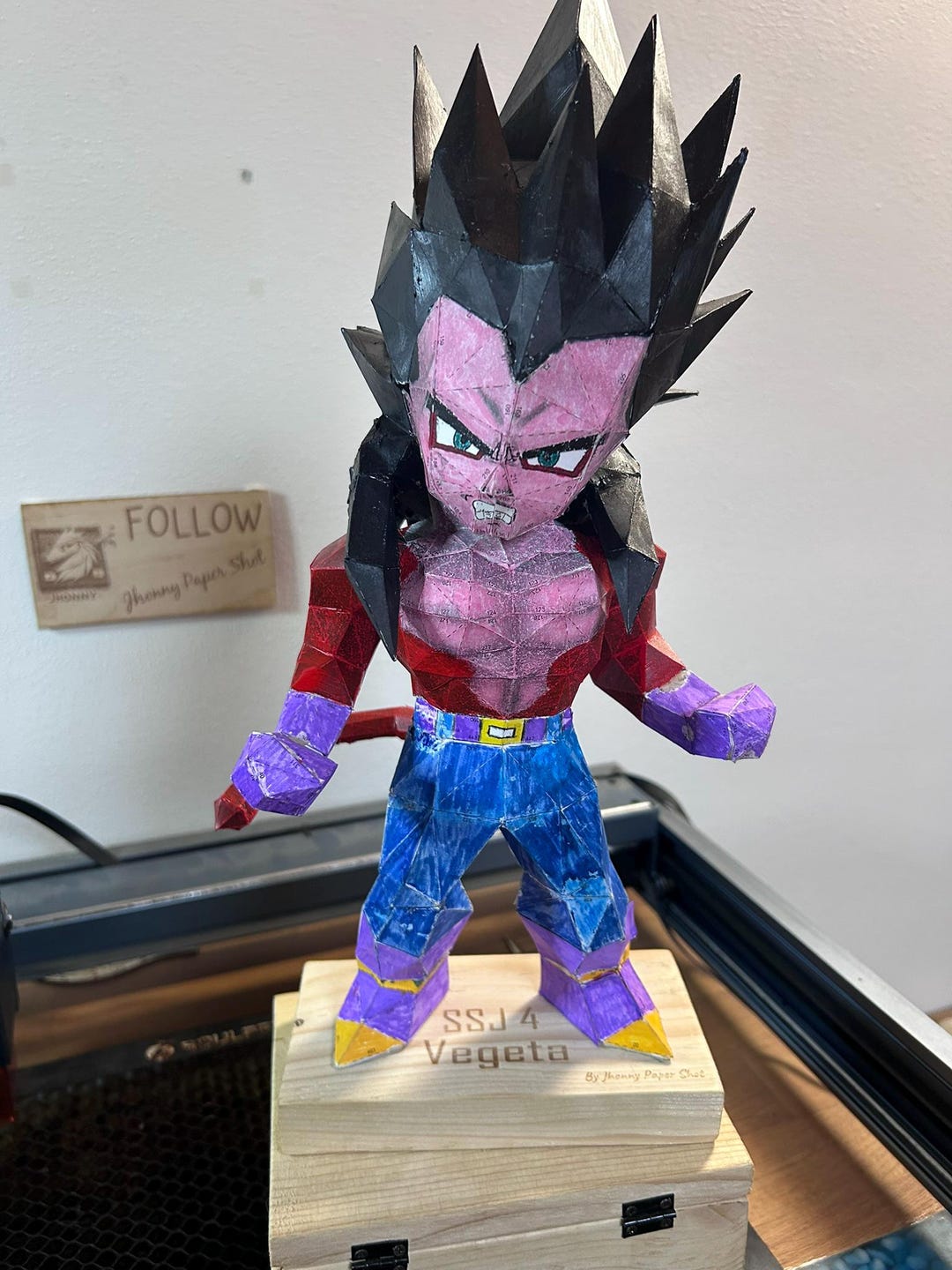 Dragon Ball Gt Paper Model of Vegeta Ssj4 Chibi-papercraft Hand-painted ...