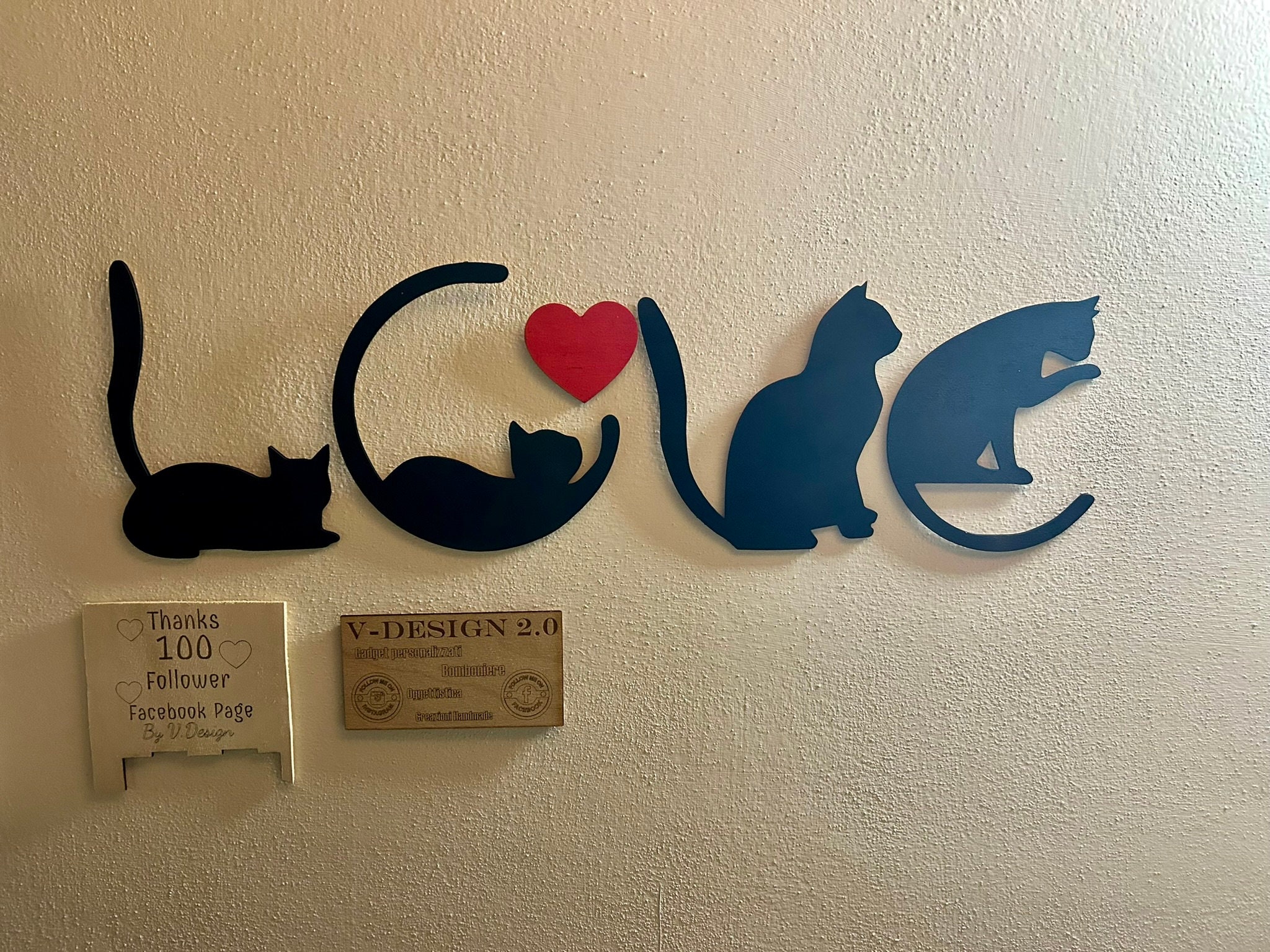 Wooden Wall Decal, 3 Mm Poplar, Love Black Cat Theme. Wall Art Wooden ...