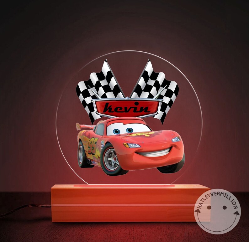 Lightning Mcqueen Cars Personalized Night Light, Lightning Mcqueen Cars ...