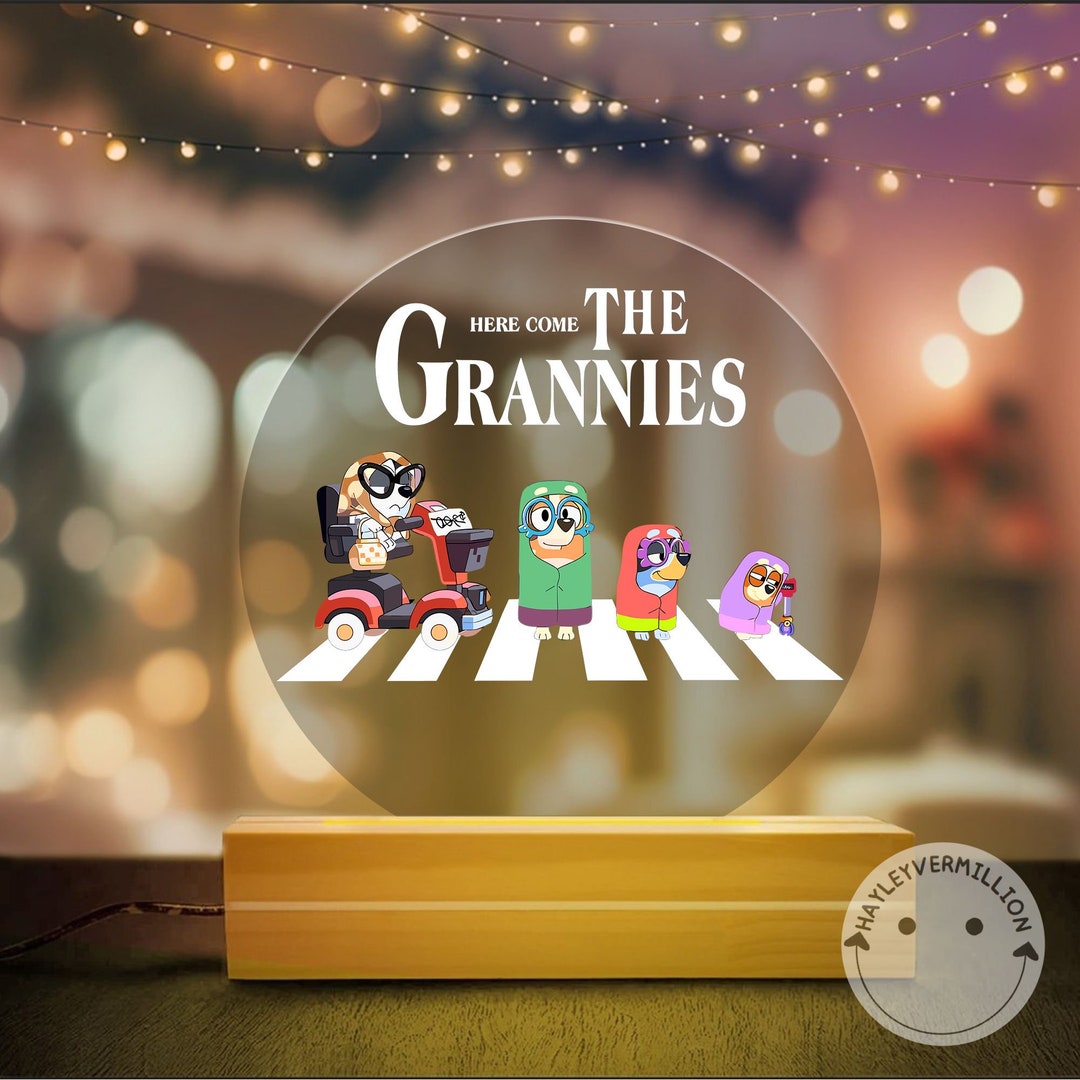 Here Come the Grannies Bluey Night Light, Bluey Family LED Night Lamp ...