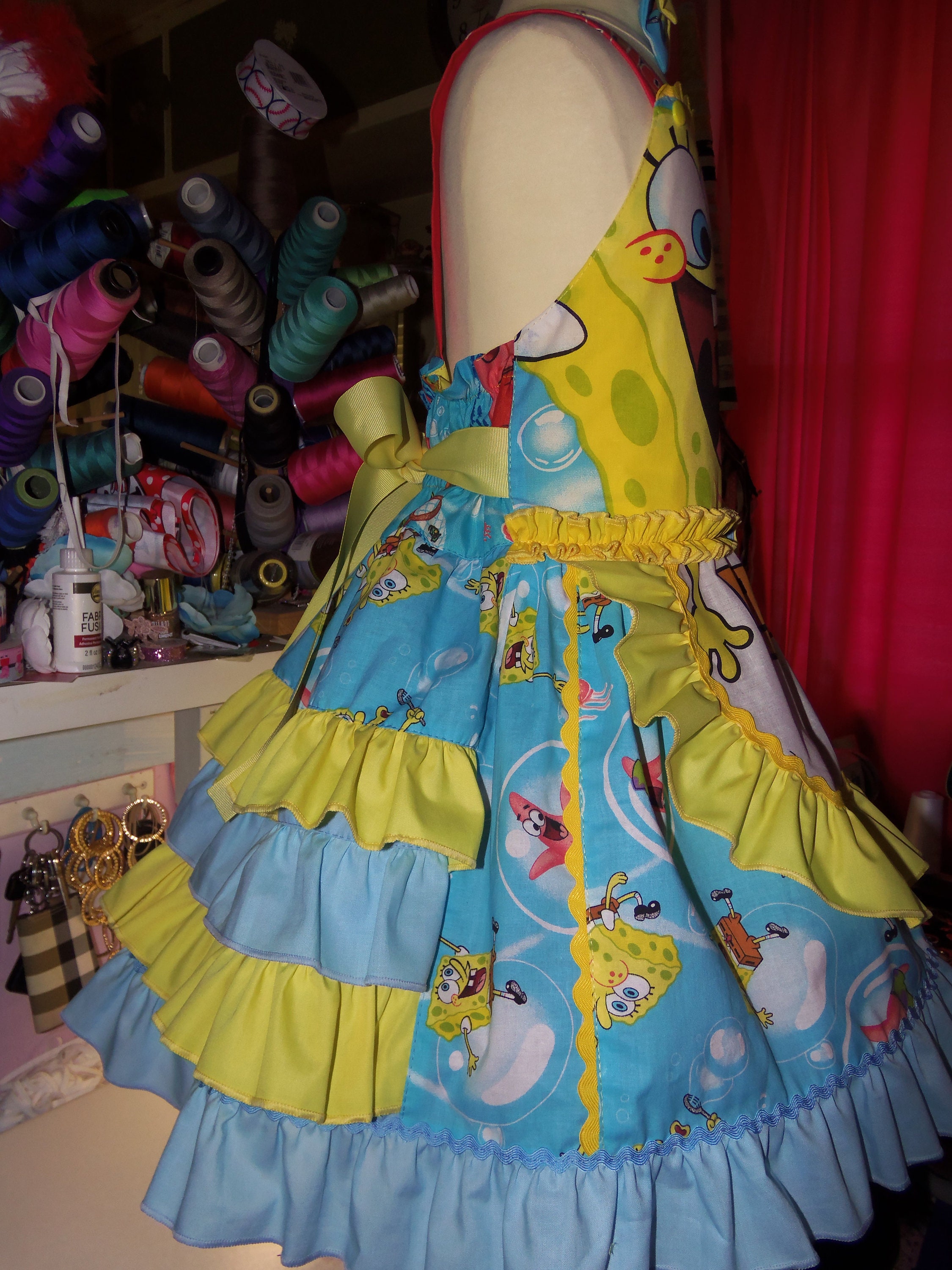 SpongeBob SquarePants Dress Party Birthday Girls | Etsy