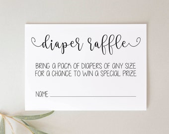 Printable Diaper Raffle Kit, Baby Shower Games, DIY Diaper Raffle ...