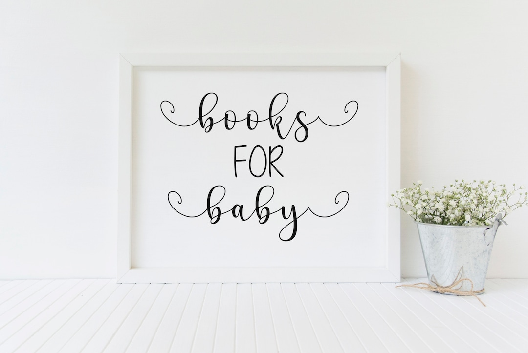 Books for Baby Sign | Baby Shower Games | Baby Books Placement | Baby ...
