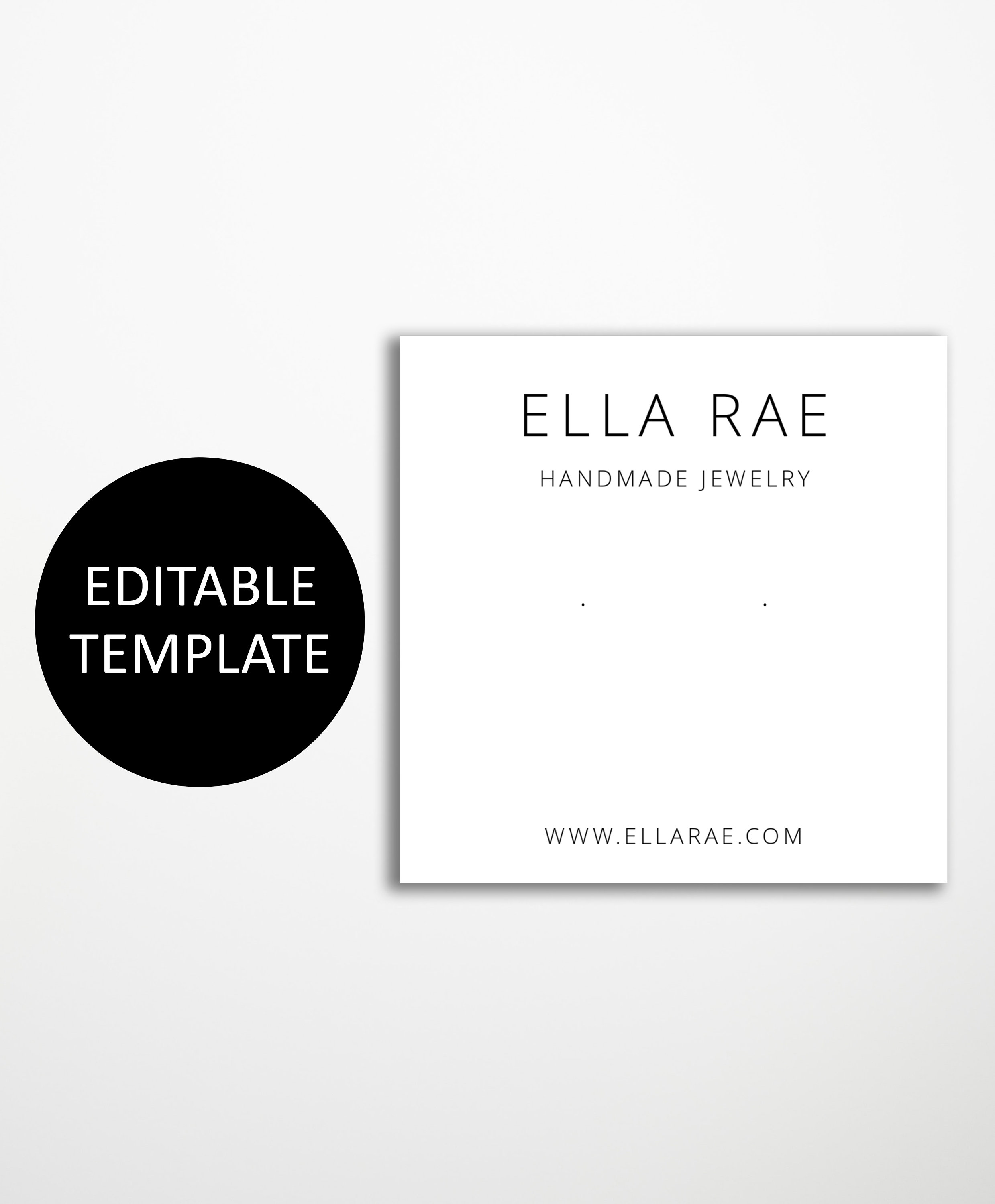 Editable Earring Card Template Printable Earring Display | Etsy