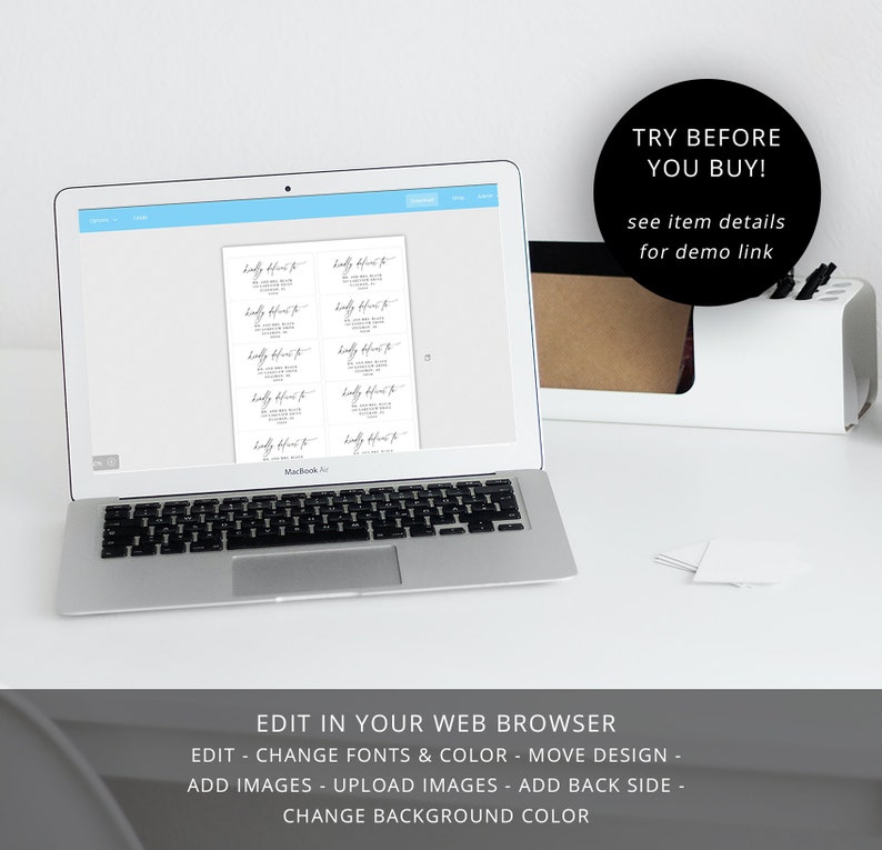 Minimalist Printable Envelope Address Template Modern Wedding | Etsy