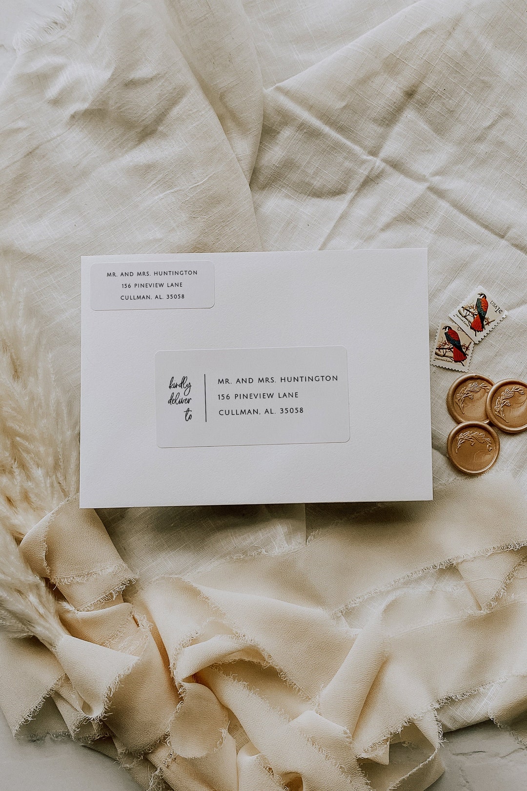 Envelope Label Template Printable Return and Recipient - Etsy