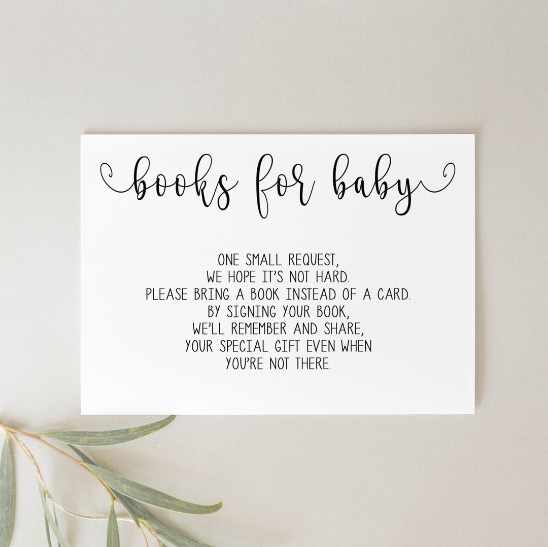 Books for Baby Request | Printable Insert | Instant Download | Baby ...
