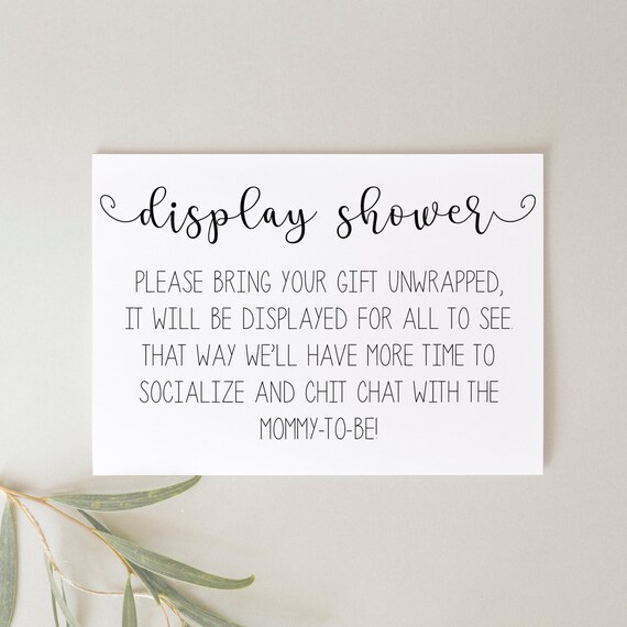 Display Shower Cards Instant Download Calligraphy Instant | Etsy