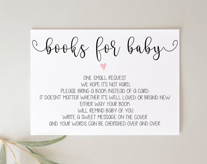 Books for Baby Request Insert Instant Download Baby Shower Book Request ...