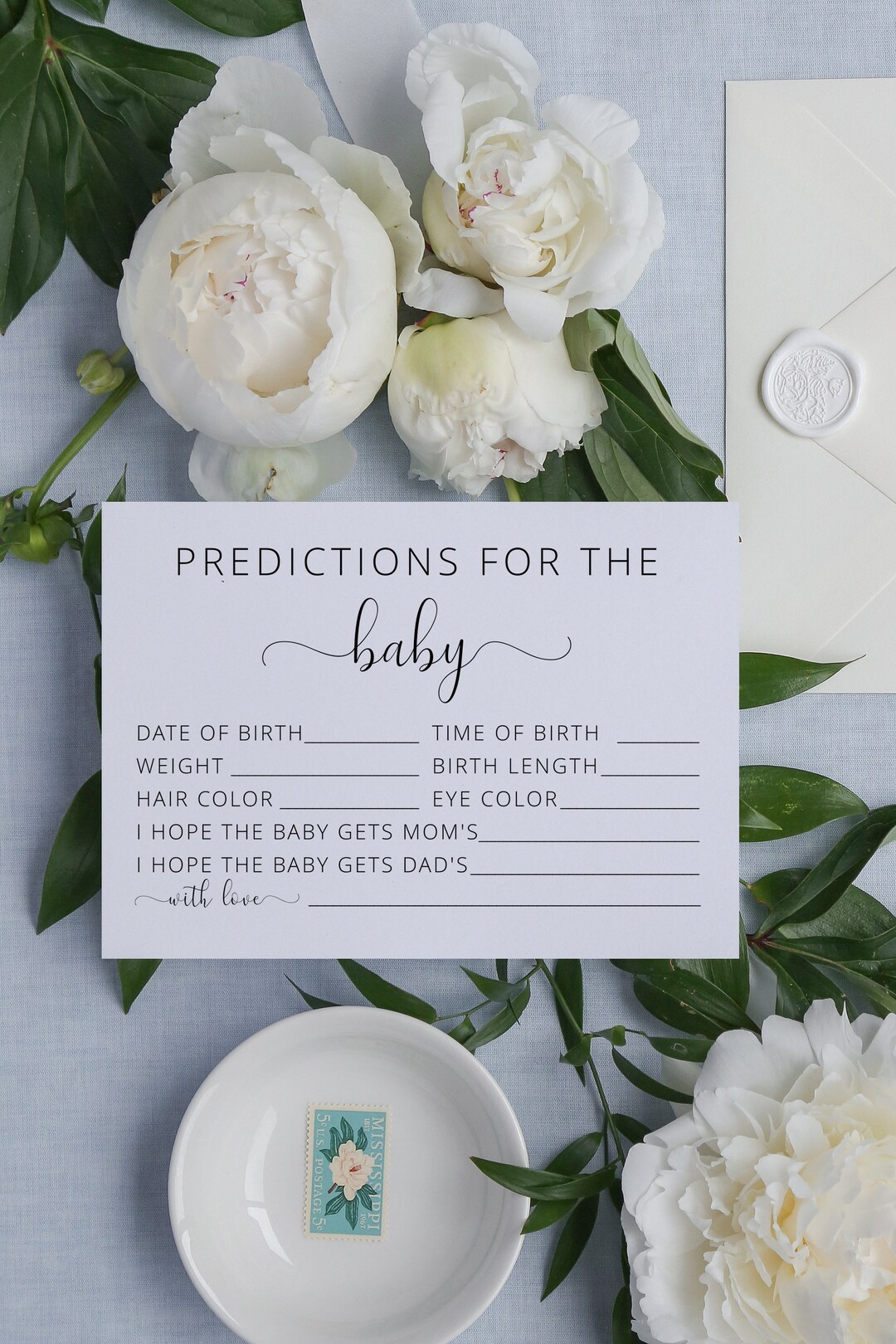 Predictions for the Baby Printable, Print at Home, Baby Shower Game ...