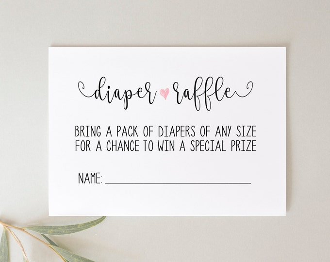 Printable Diaper Raffle Kit, Baby Shower Games, DIY Diaper Raffle ...