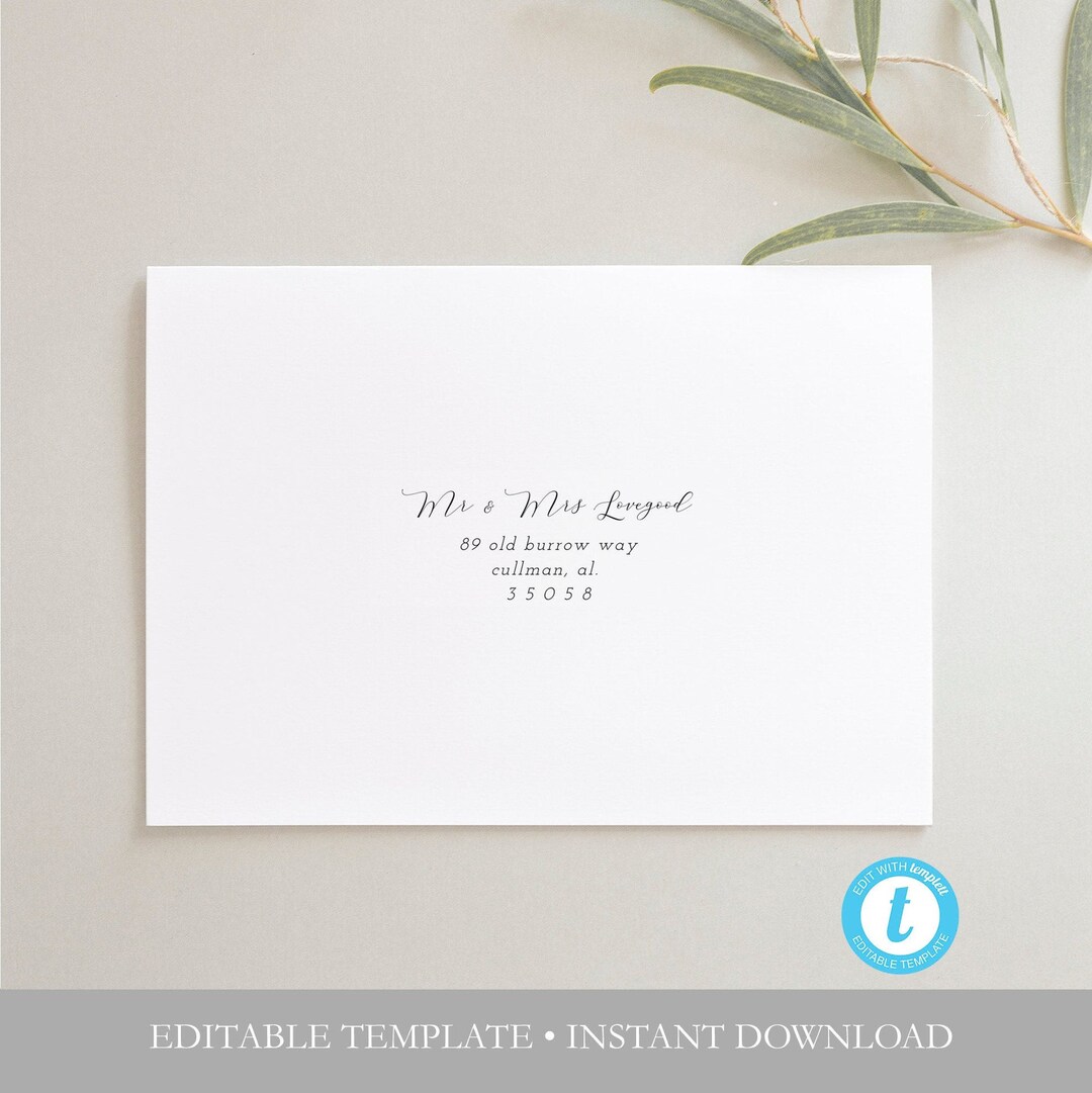 Guest Address Label Instant Download DIY Address Labels - Etsy