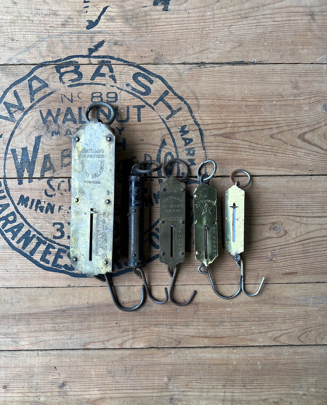 Antique Lot of 4 Brass Hanging Scales - Etsy