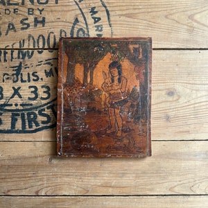Vintage Pyrography Wood American Indian Scene - Etsy