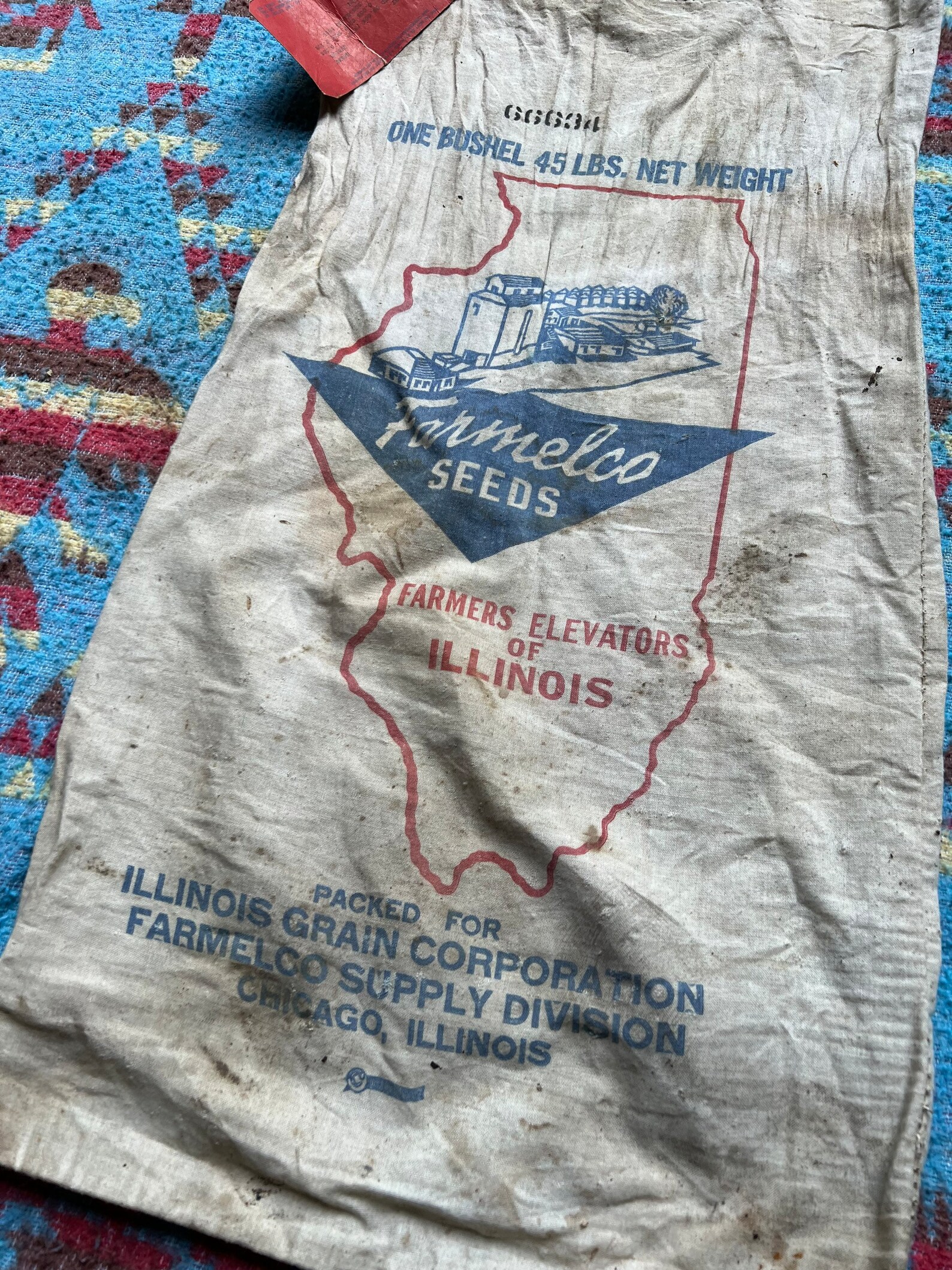 Vintage Farmelco Farmers Elevators of Illinois Bushel Seed Sack - Etsy