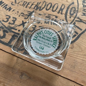 Vintage 1950s Ralph’s Cities Service Advertising Ashtray Forreston, IL ...