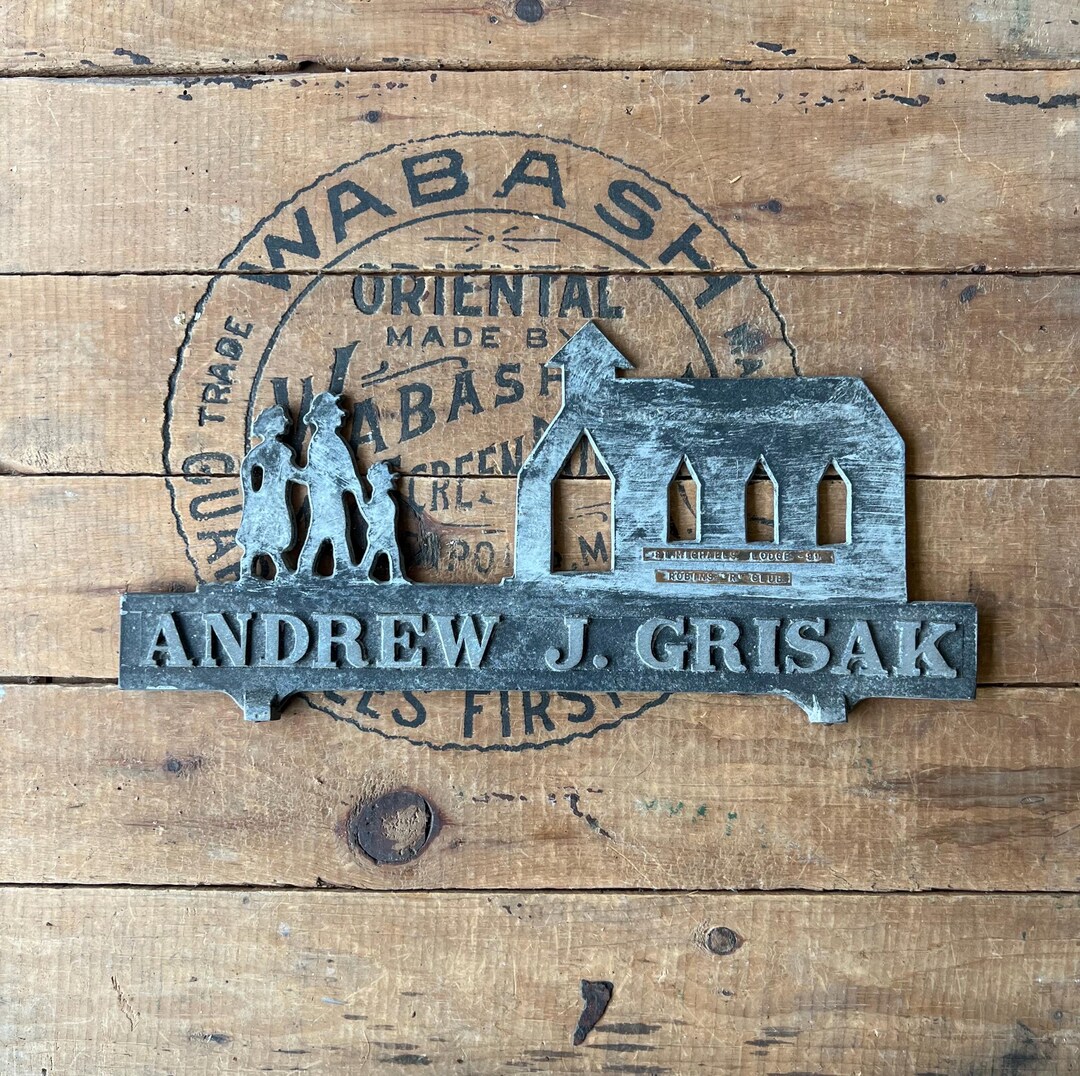 Vintage ‘grisak’ Cast Aluminum Custom Mailbox Topper Name Plaque - Etsy