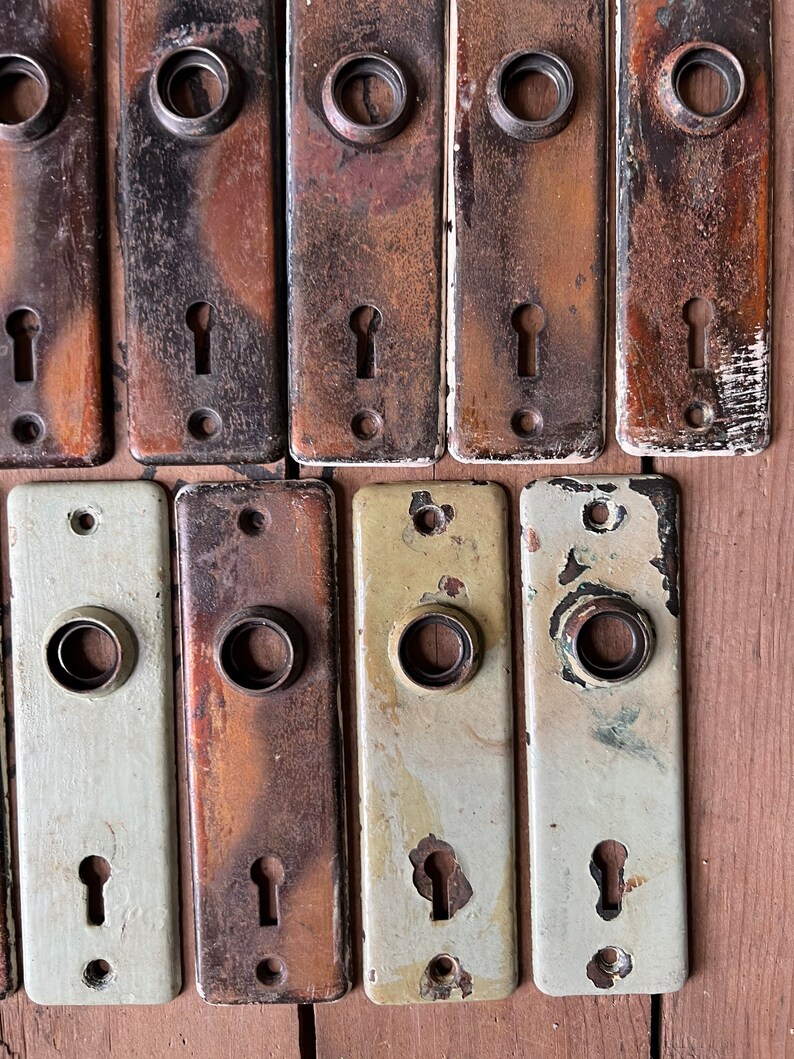 Set of 13 Salvaged Pressed Door Plates - Etsy