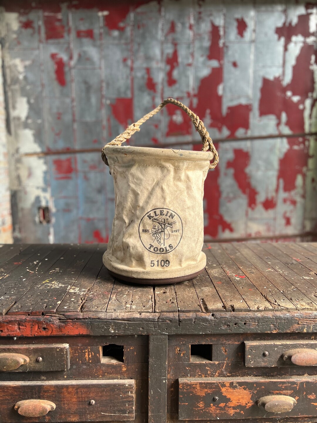 Vintage Klein Linemans Bucket Tool Canvas Bag - Etsy