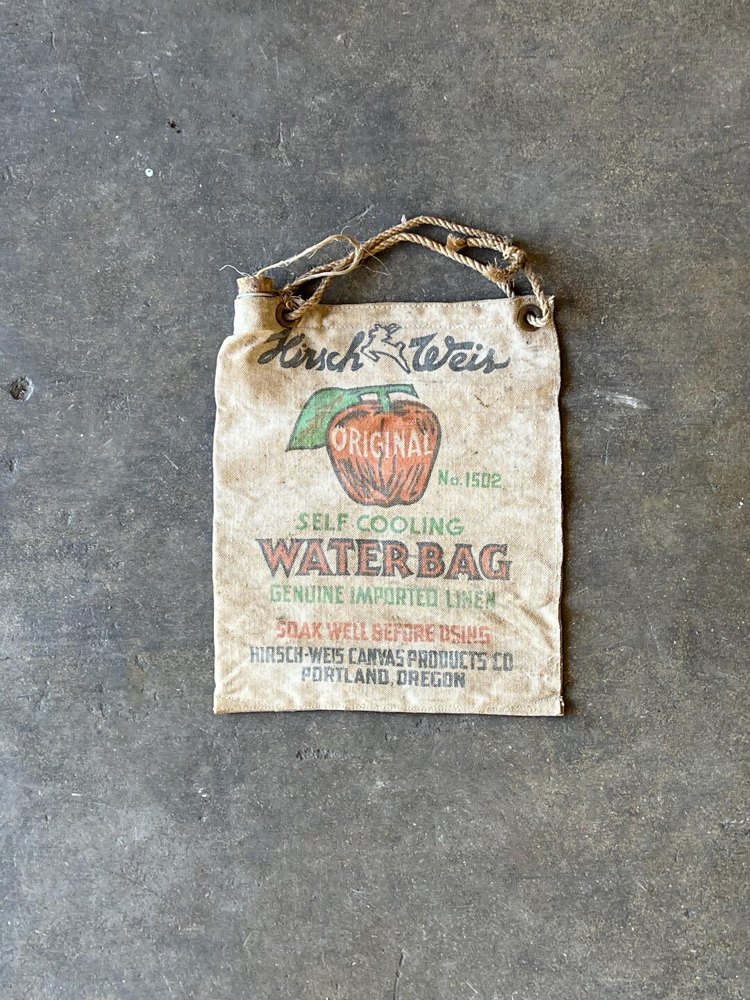 Vintage Hirsch Weis Water Bag Portland, OR - Etsy
