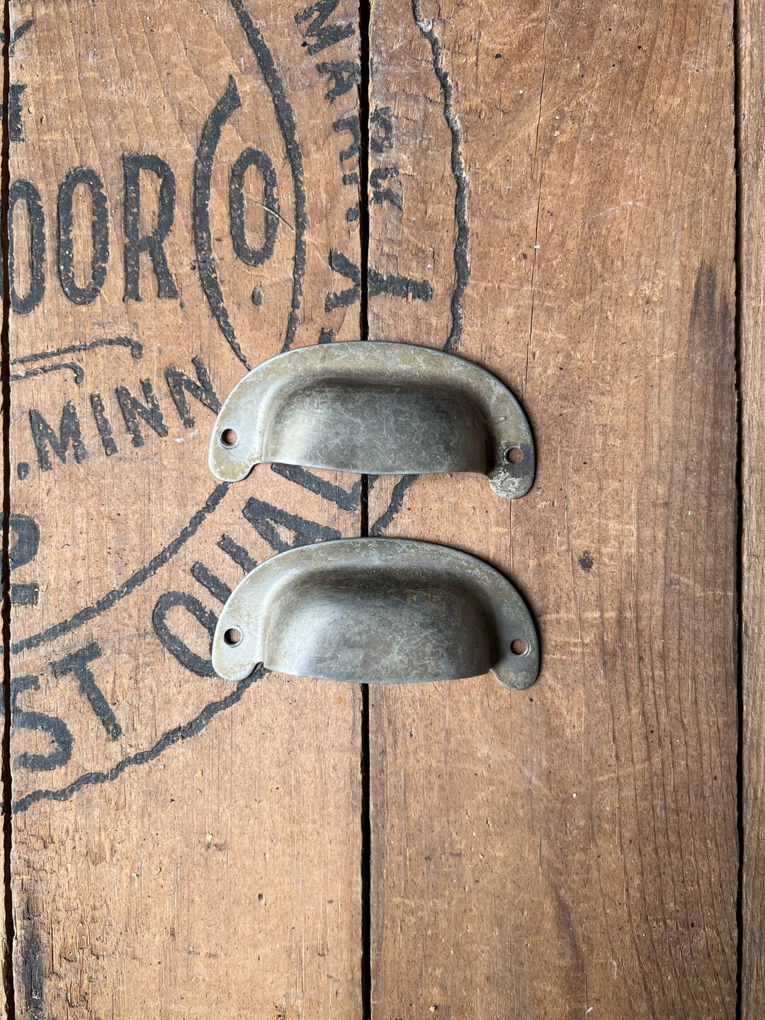 Pair of Pressed Nickel Plated Drawer Pulls - Etsy
