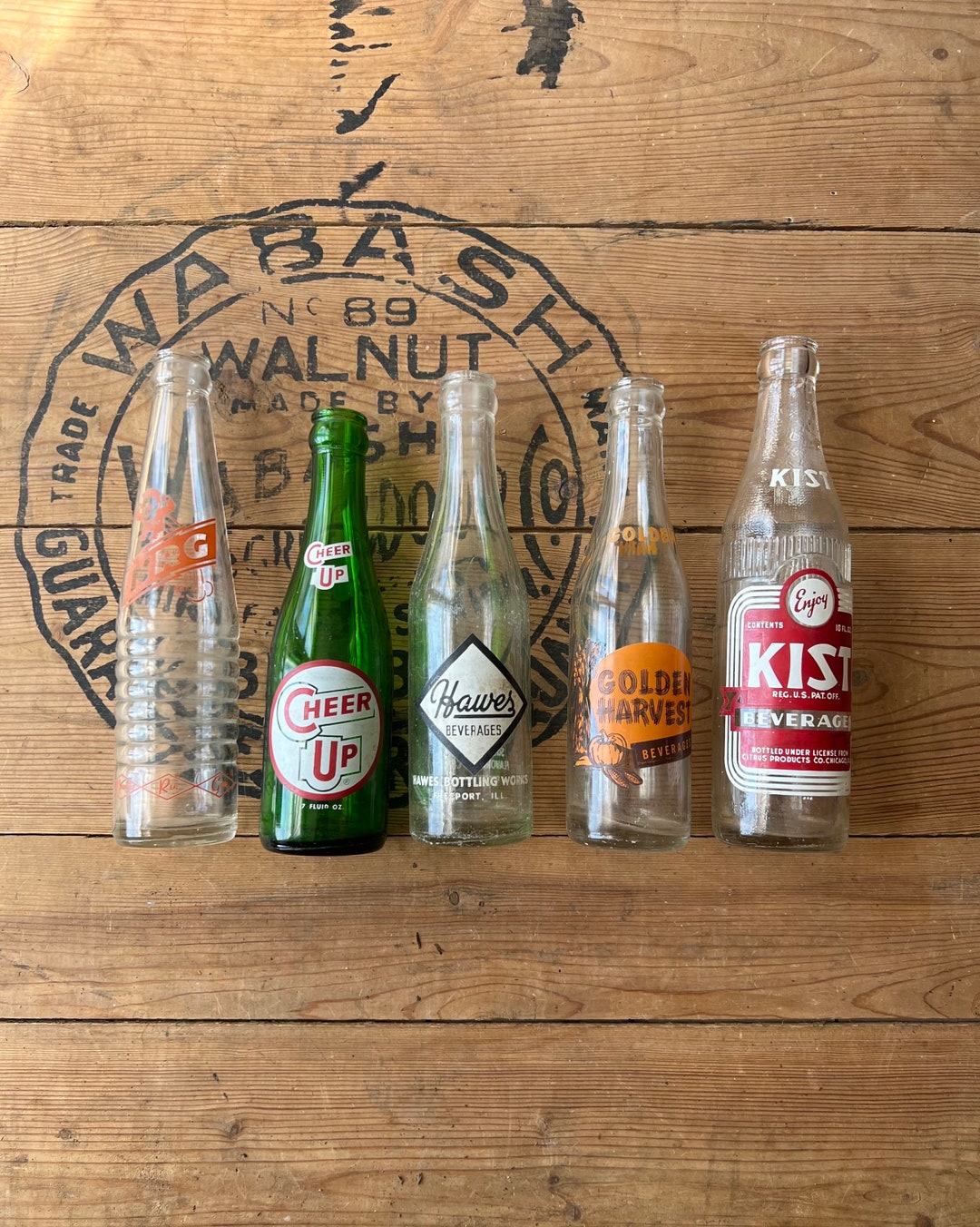 Vintage Soda Pop Bottle Lot Midwest Advertising - Etsy
