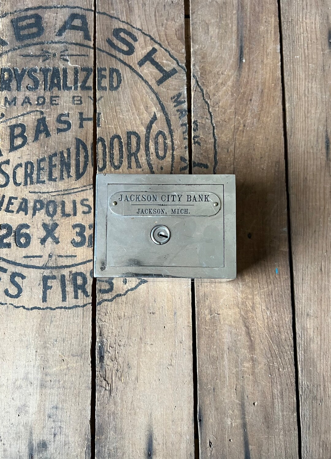 Antique W.F. Burns Nickel Plated Bank Jackson, MI - Etsy