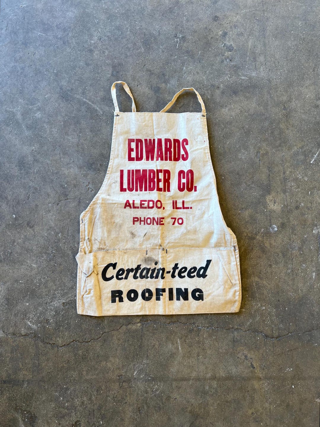 Vintage 1950s Edwards Lumber Nail Apron Aledo, IL - Etsy