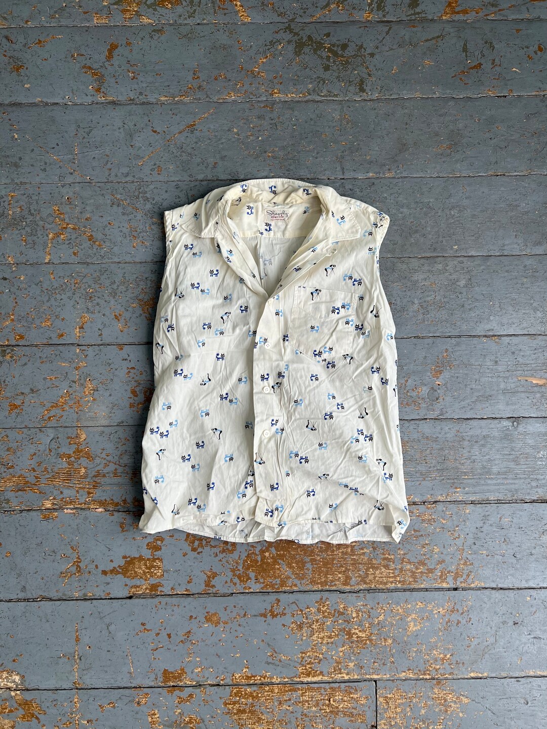 Vintage 50s Shapely Classics Sanforized Button up Shirt - Etsy