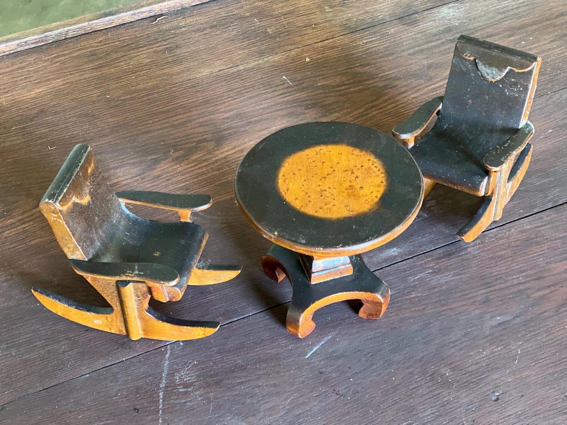 Antique Homemade Maple Doll Dining Room Set - Etsy
