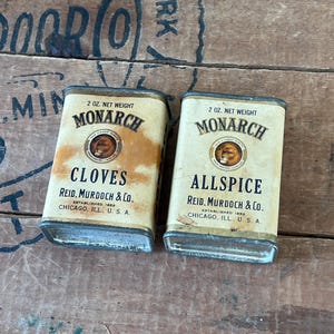 Vintage Lot of 5 Monarch Spice Tins - Etsy