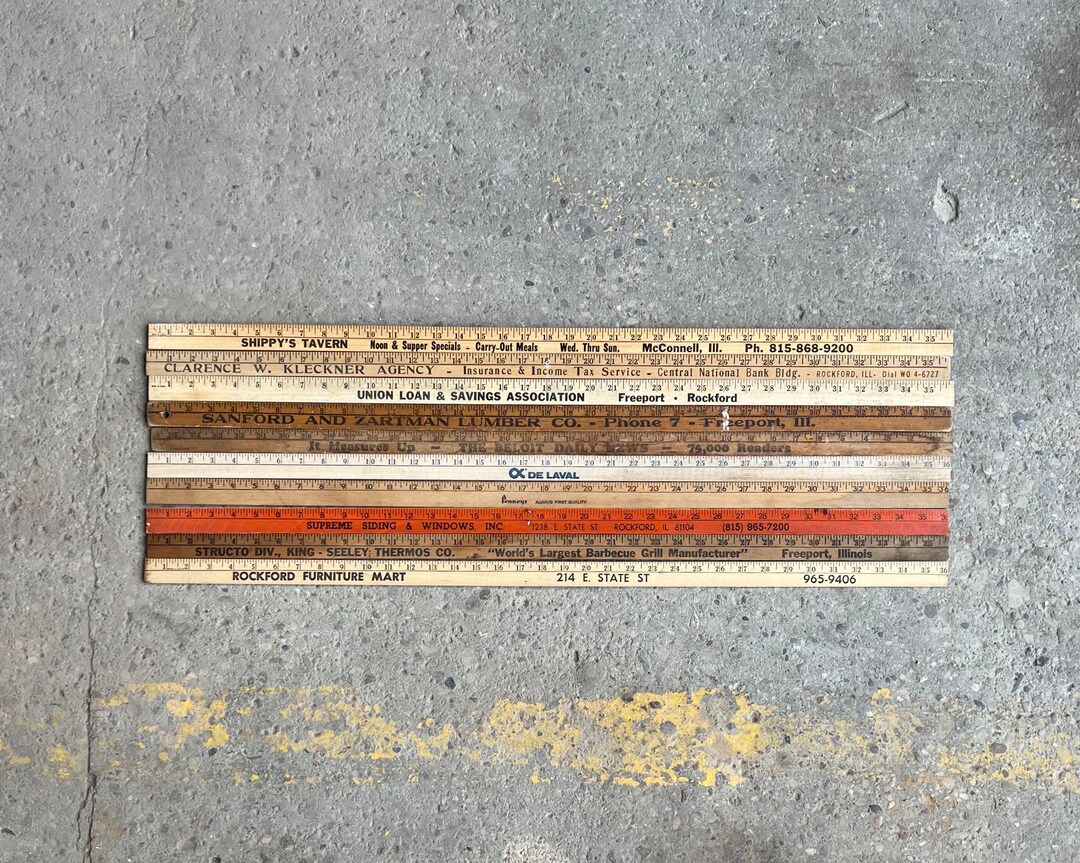 Vintage Lot of 10 Wood Advertising Yardsticks - Etsy