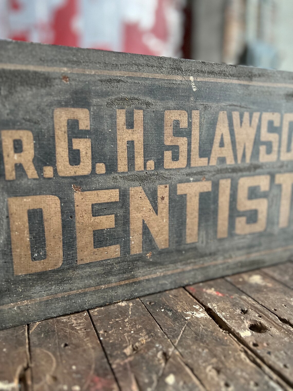 Antique Double-sided Dr. G.H. Slawson Dentist Smaltz Flange Sign - Etsy