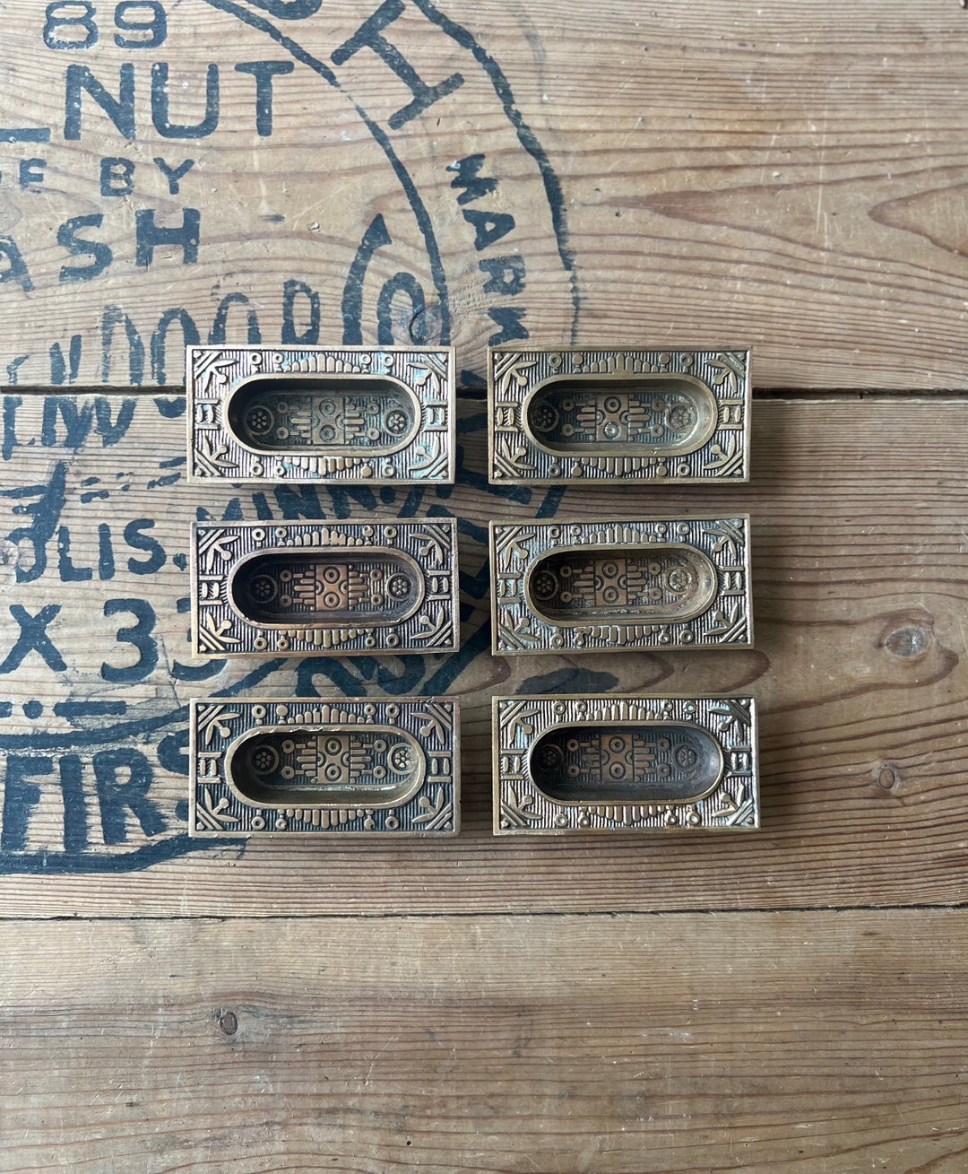 Antique Set of 6 Recessed Window Sash Lifts Salvaged Hardware - Etsy