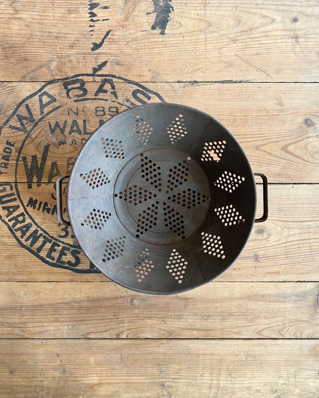 Antique Tinware Colander Rustic Country Kitchen Decor - Etsy