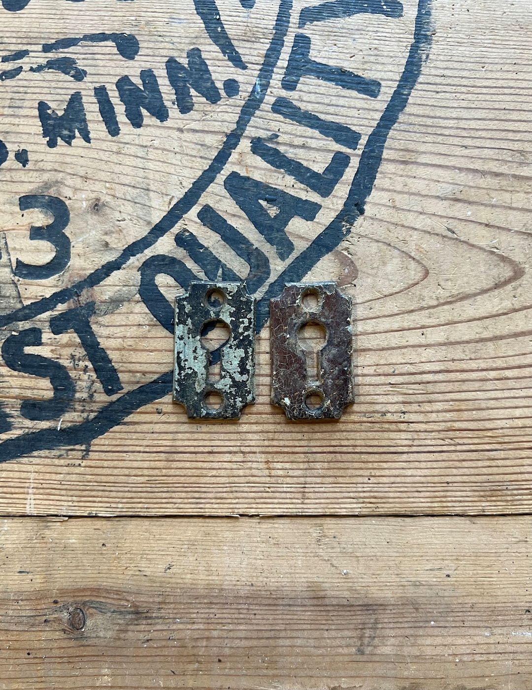 Pair of Early Cast Salvaged Door Keyhole Plate - Etsy